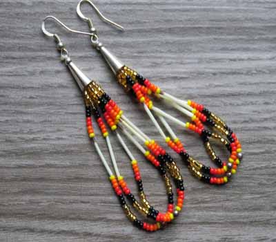 Native American beaded earrings-American Indian beaded hoop earrings ...