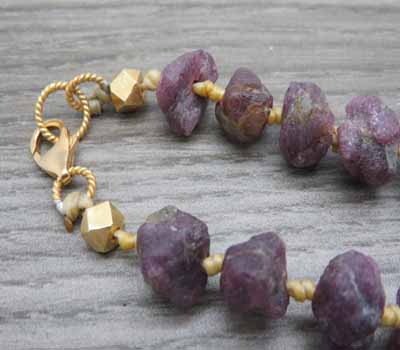 Ruby bracelet/Gemstone Jewelry/ Ruby and vermeil at TheTurquoiseMine