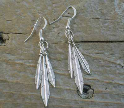Native American Indian sterling silver earrings, American Indian ...